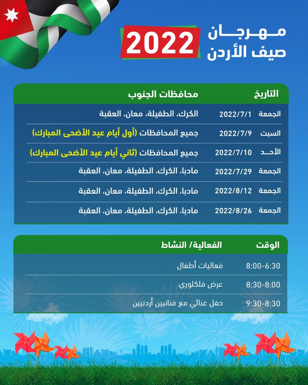 مهرجان صيف الأردن 2022 رئاسة الوزراء